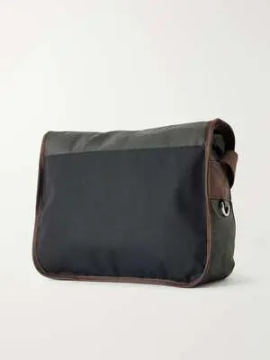 BARBOUR A.p.c. Leather-trimmed Waxed Cotton-canvas Messenger Bag