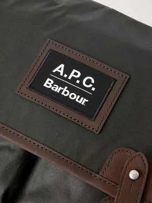 BARBOUR A.p.c. Leather-trimmed Waxed Cotton-canvas Messenger Bag