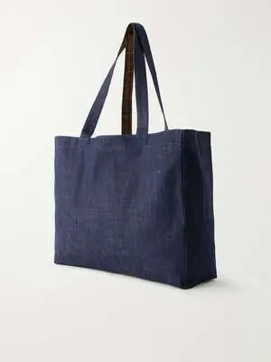 Barbour A.p.c. Logo-print Denim Tote Bag
