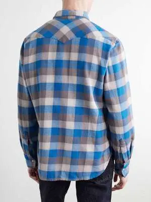 WYTHE Checked Cotton-flannel Western Shirt