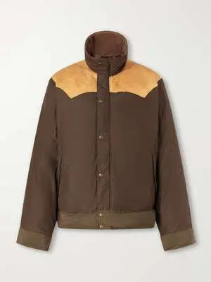 Ralph Lauren Padded Leather-trimmed Shell Jacket - Brown