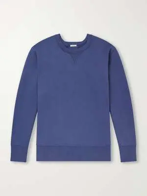WYTHE Organic Cotton-fleece Sweatshirt - Blue