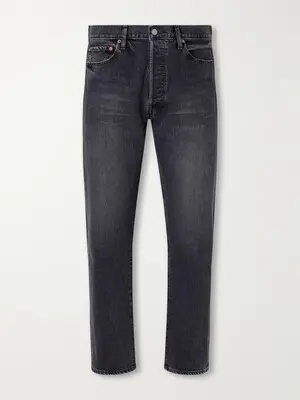 AARON LEVINE 90's Straight-leg Washed Jeans - Black