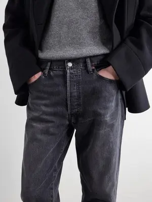 AARON LEVINE 90's Straight-leg Washed Jeans