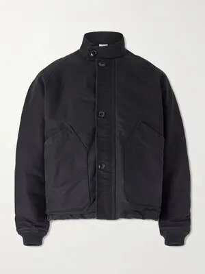A.PRESSE Paneled Cotton-canvas Jacket - Black