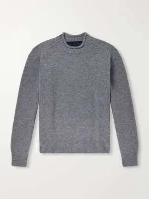 AARON LEVINE Flecked Merino Wool Sweater - Gray
