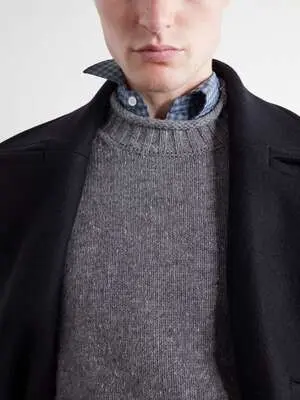 AARON LEVINE Flecked Merino Wool Sweater