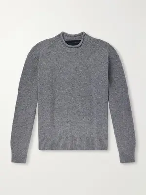 AARON LEVINE Flecked Merino Wool Sweater - Gray