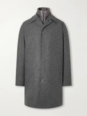Herno Padded Wool-blend Tweed Coat
