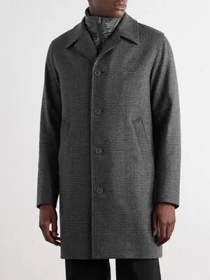 Herno Padded Wool-blend Tweed Coat