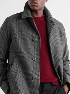 Herno Padded Wool-blend Tweed Coat