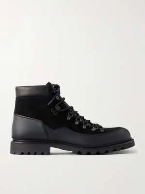 MORJAS Leather-trimmed Suede Hiking Boots - Black