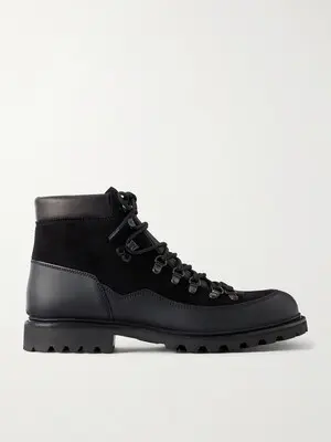 MORJAS Leather-trimmed Suede Hiking Boots - Black