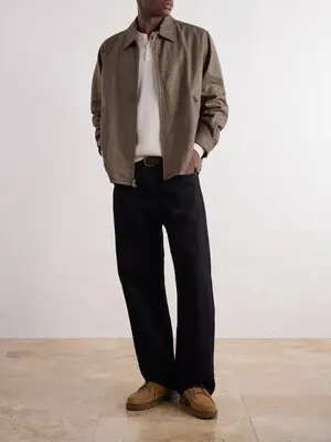 CORRIDOR Dekalb Houndstooth Wool-twill Jacket - Brown