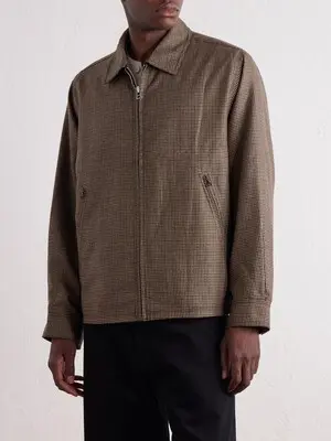 CORRIDOR Dekalb Houndstooth Wool-twill Jacket - Brown