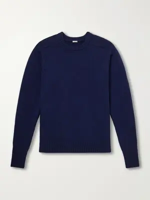 A.PRESSE Paneled Wool Sweater - Blue
