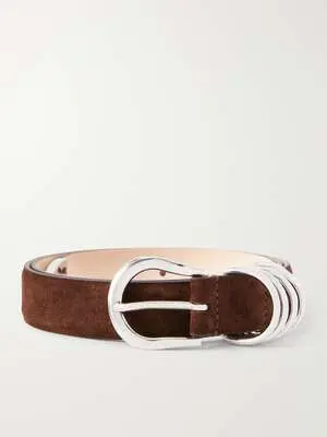 DEHANCHE 3cm Hollyhock Suede Belt - Brown