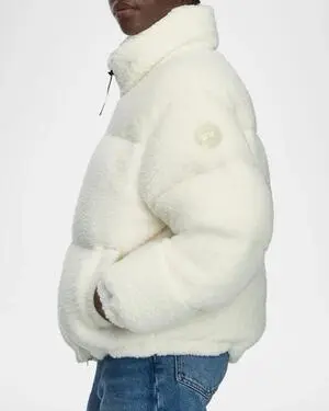 Canada Goose Fallon Puffer Jacket In High-pile Fleece - Bone-os