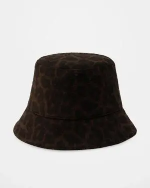 Helen Kaminski Cyrus Wool-blend Leopard Jacquard Bucket Hat - Dark Choco