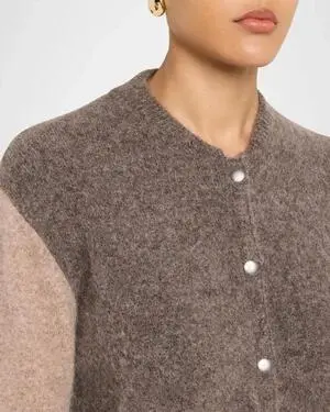 Majestic Filatures Colorblock Ultra Soft Alpaca-blend Jacket - Multico 1