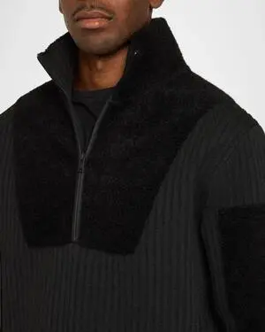 Adidas X Y-3 & Apos;s Knit-panel Blocked Half-zip Sweatshirt - Black