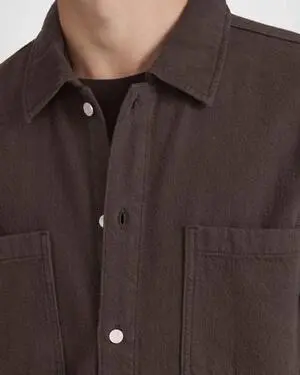 FRAME Apos;s Textured Terry Double Pocket Relaxed Shirt