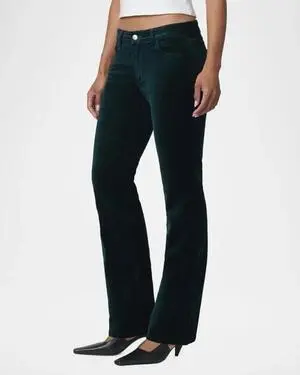 JOE & APOS;S JEANS The Naomi Velveteen Mid-rise Straight-leg Jeans - Pine