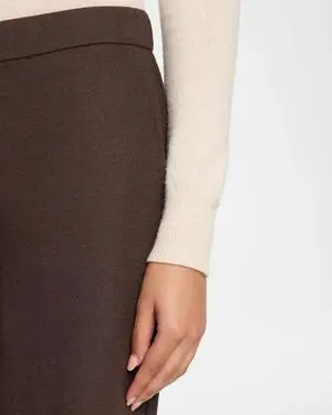 Eileen Fisher Straight-leg Wool Jersey Trousers - Coffe
