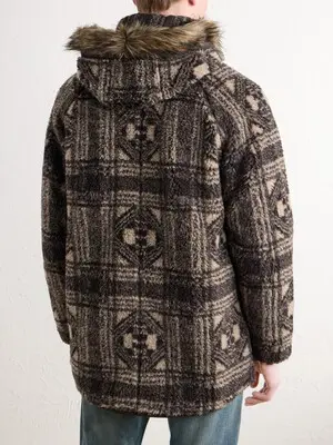 Ralph Lauren Hooded Plush-trimmed Fleece Jacket
