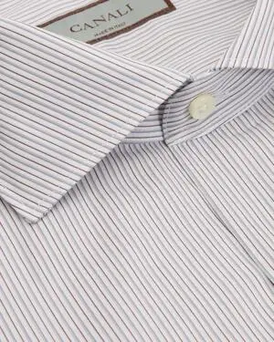 Canali Apos;s Cotton Micro-stripe Dress Shirt - Grey