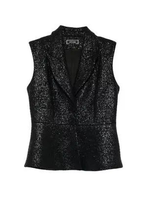 STYLAND Single-breasted Waistcoat - Black
