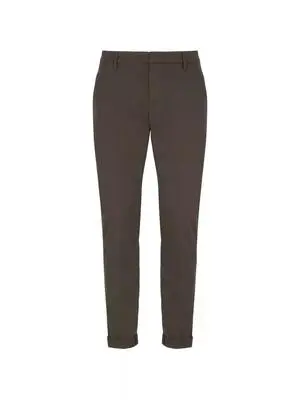 DONDUP Logo-plaque Turn-up Trousers - Brown