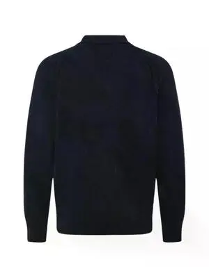 BOSS Polo-collar Raglan-sleeve Sweater - Blue