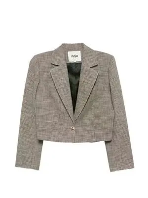Maje Short Checked Suit Jacket