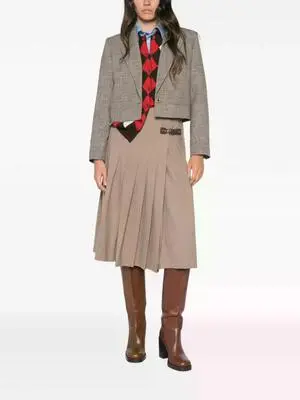 Maje Short Checked Suit Jacket