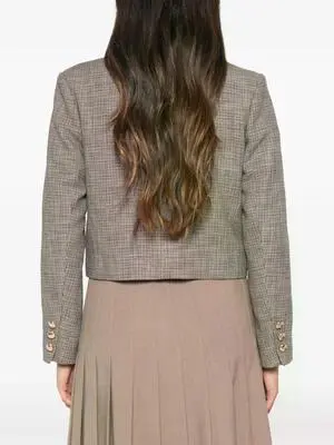 Maje Short Checked Suit Jacket