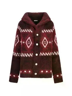BORGO ASOLO Rombi Geometric-pattern Brushed Jacket - Red