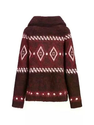 BORGO ASOLO Rombi Geometric-pattern Brushed Jacket - Red