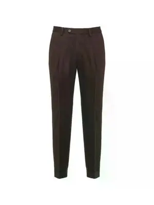 DEVORE INCIPIT Pleated Turn-up Trousers - Brown