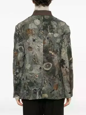 ZIGGY CHEN Digital-print Stand-collar Blazer