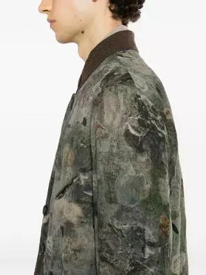 ZIGGY CHEN Digital-print Stand-collar Blazer