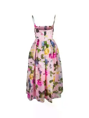 Carolina Herrera Floral-print Pleated Midi Dress