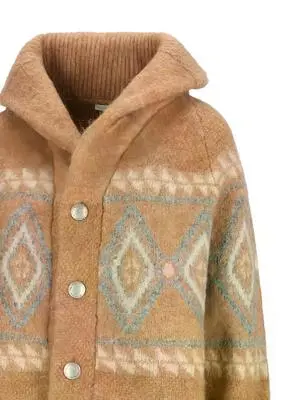 BORGO ASOLO Rombi Intarsia-knit Jacket - Brown