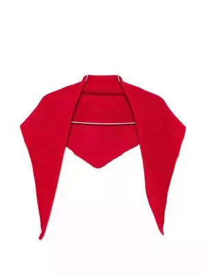 LISA YANG Mairi Fine-knit Triangular Scarf - Red