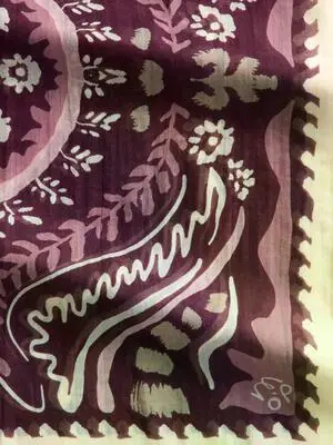 Marc O'polo All-over-print Frayed-edge Scarf - Pink
