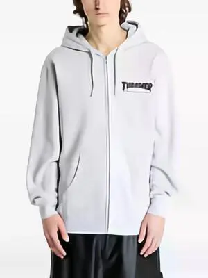 THRASHER Logo-print Zip-up Hoodie - Grey