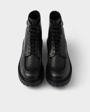 Prada Laced Leather Booties