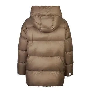 Max Mara Short Roomy Puffer Jacket In Water-repellent Fabric - Camel