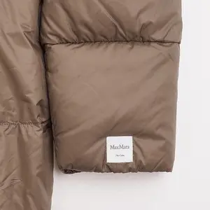 Max Mara Short Roomy Puffer Jacket In Water-repellent Fabric - Camel