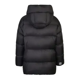 Max Mara Short Roomy Puffer Jacket In Water-repellent Fabric - Black